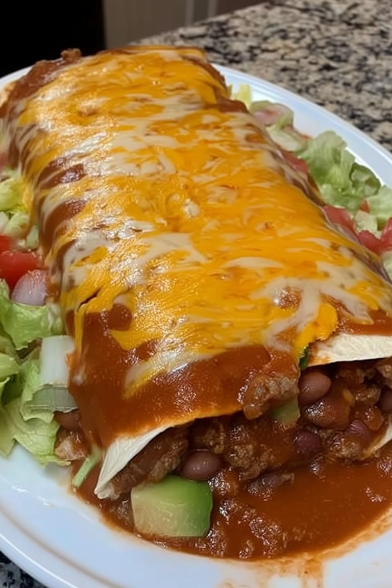 Beef and Bean Burritos Smothered with Red Chile Chimayo – JustMexicanFood