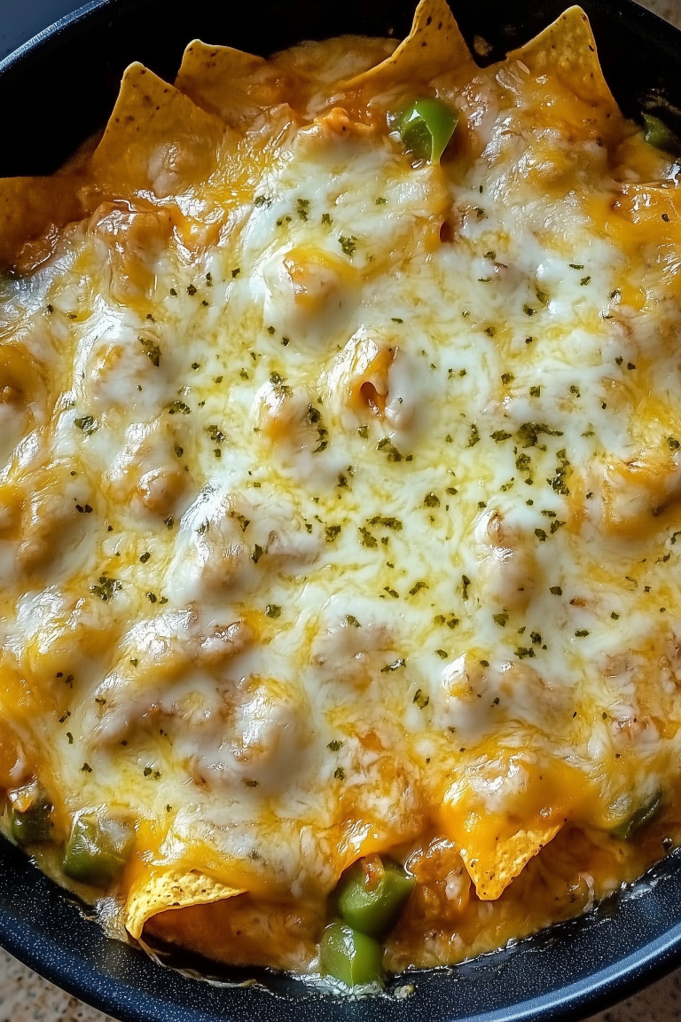 Green Chile And Extra Cheese Chilequiles - JustMexicanFood