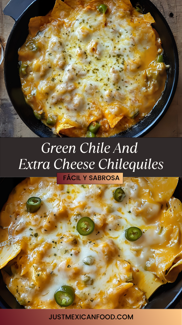 Green Chile And Extra Cheese Chilequiles – JustMexicanFood