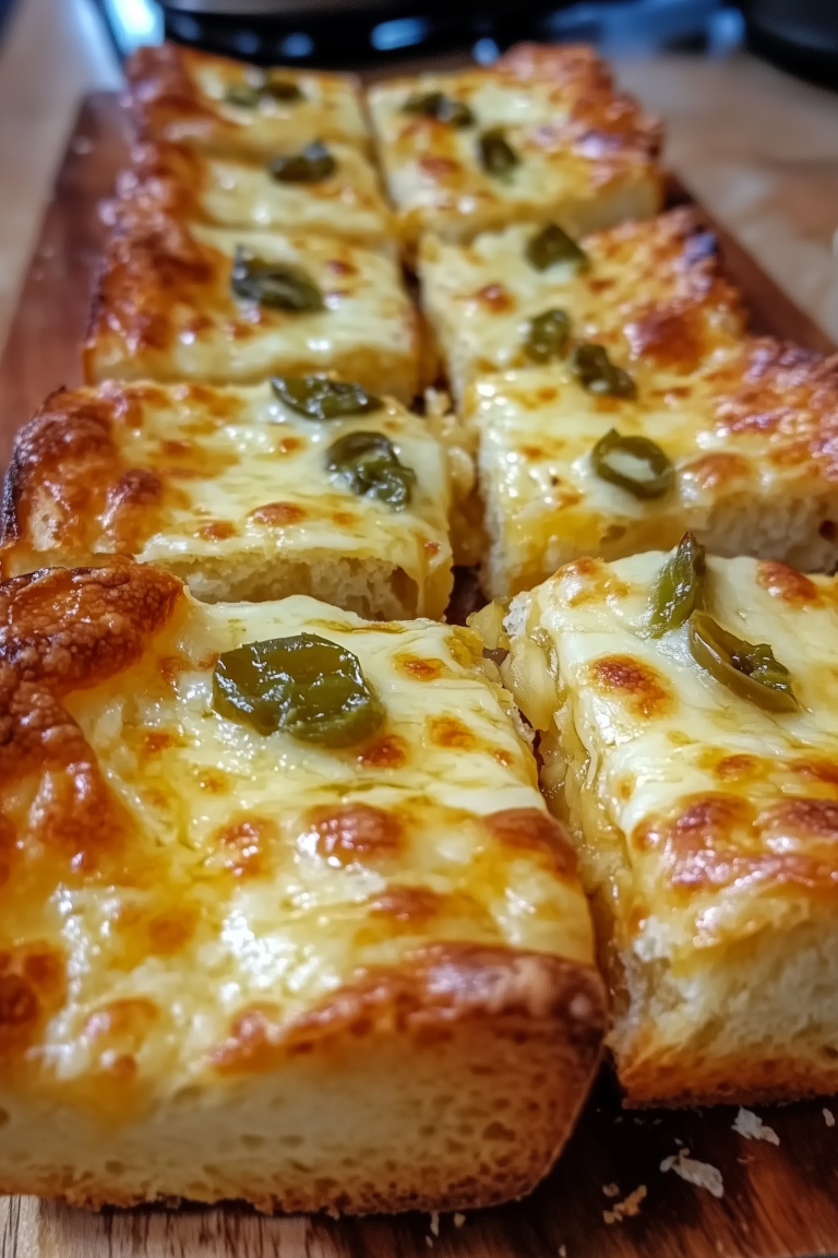 Green Chile Cheese Bread - JustMexicanFood
