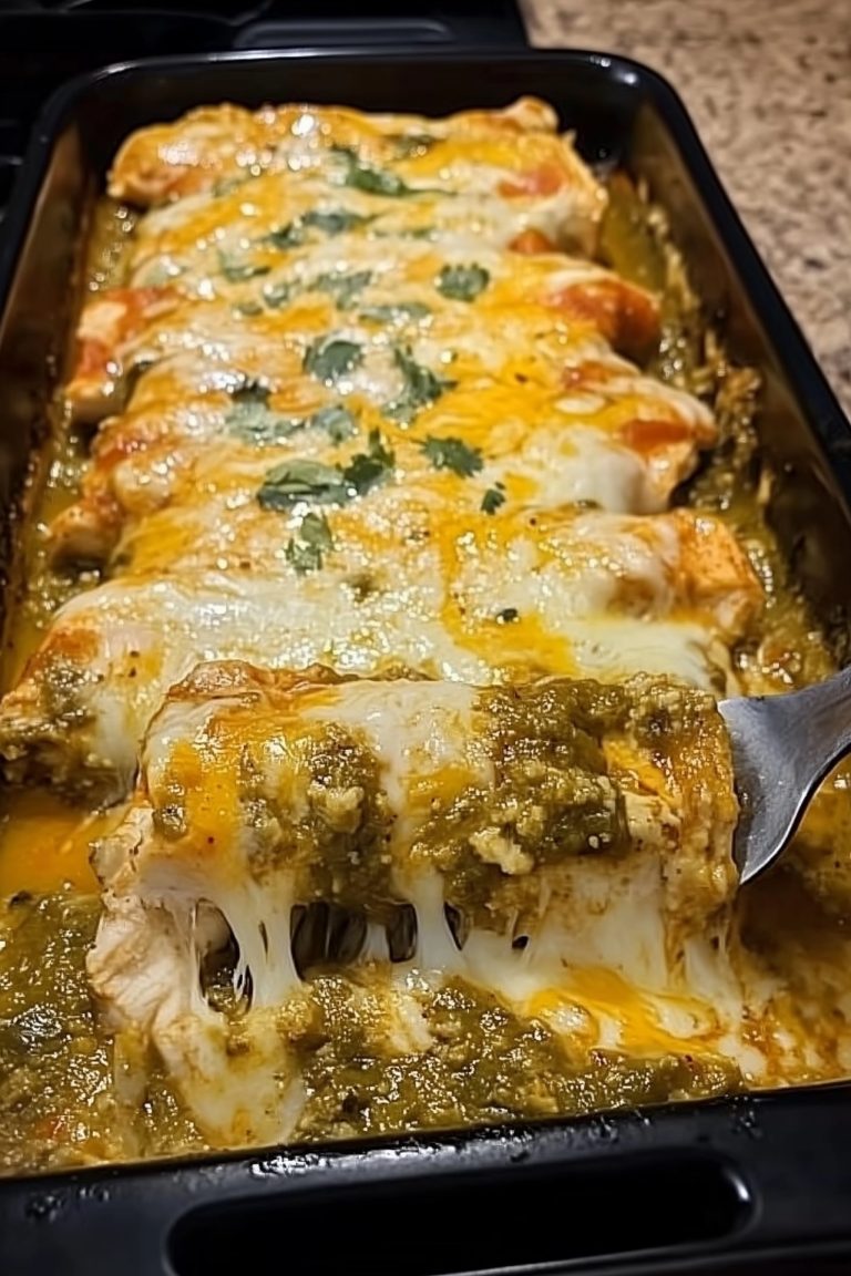 Mexican Green Chile, Chicken And Cheese Enchiladas – JustMexicanFood