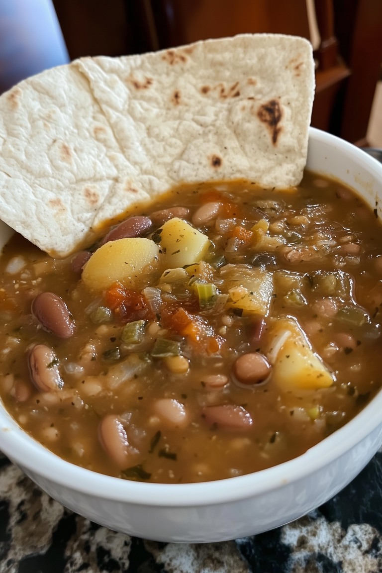 Sopa de Frijoles con Papas y Chile Verde – JustMexicanFood