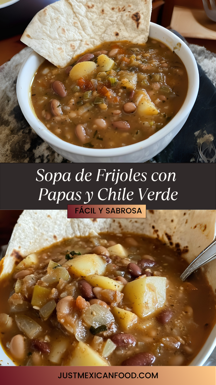 Sopa de Frijoles con Papas y Chile Verde – JustMexicanFood