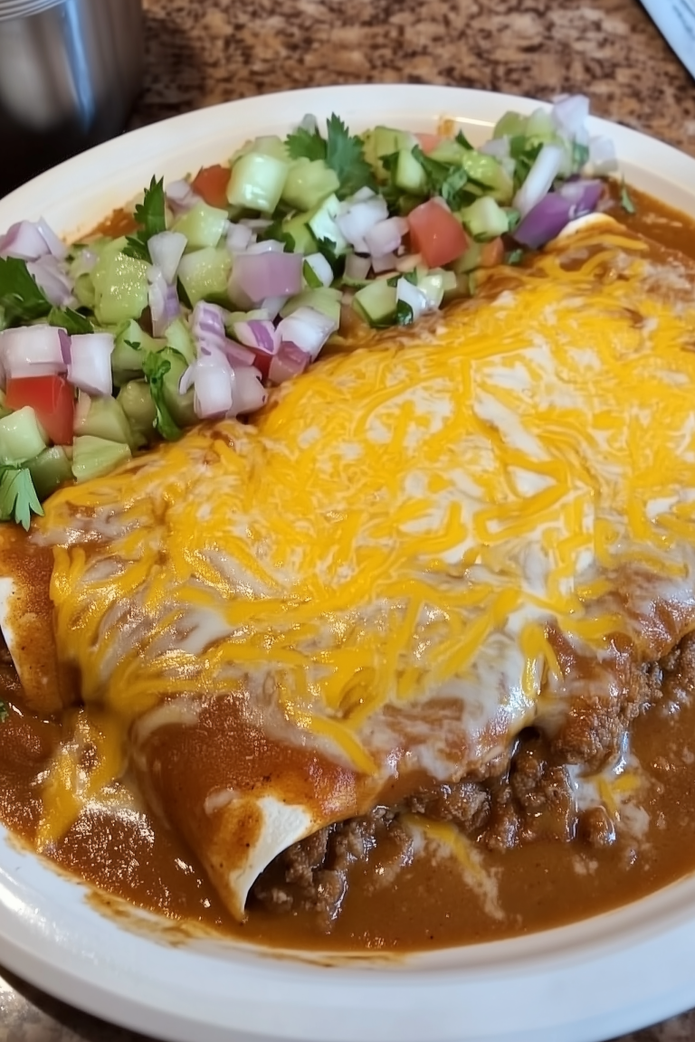 Beef Enchiladas With Extra Cheese On Top – JustMexicanFood