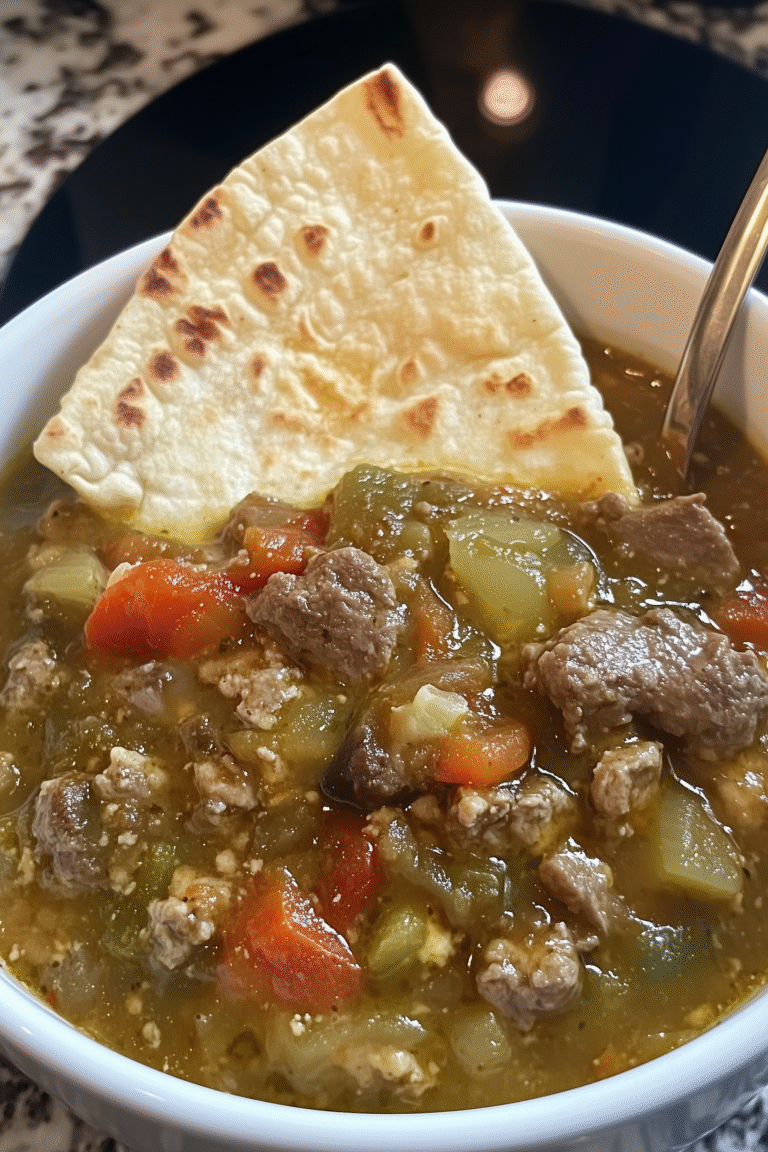 Simple Green Chile Stew with Fresh Tortilla – JustMexicanFood
