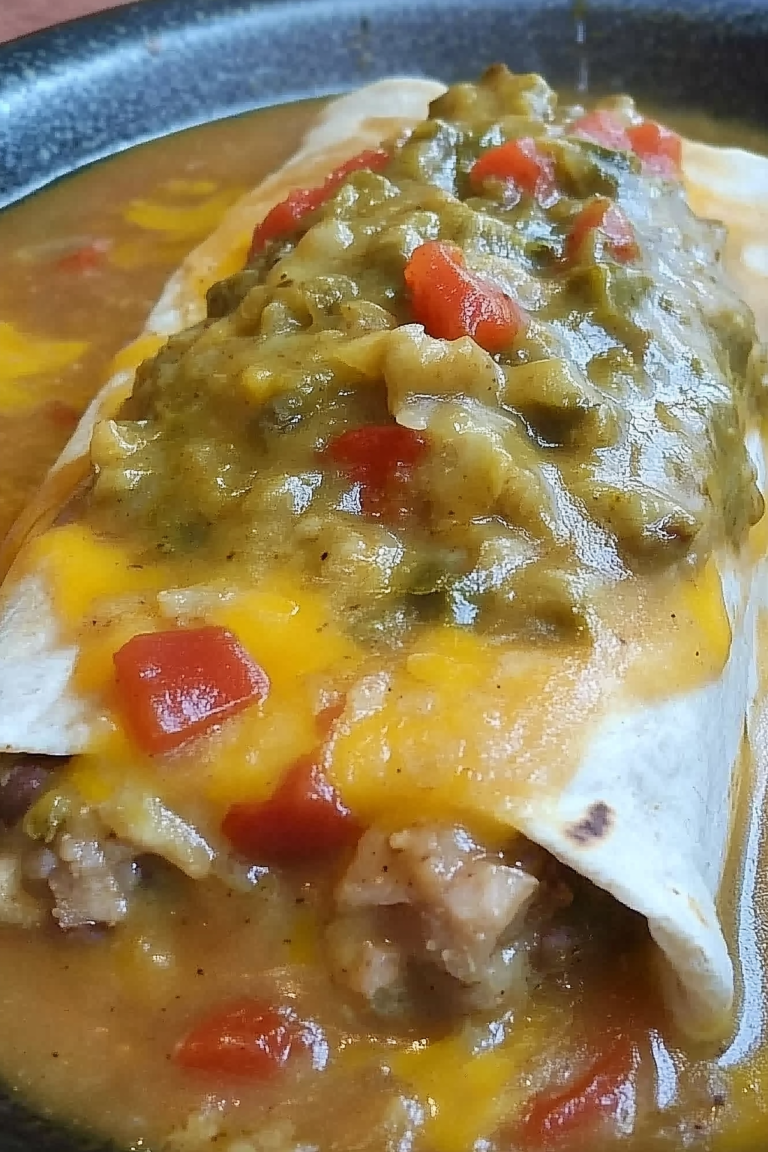 Smothered Green Chile Bean Burritos – JustMexicanFood
